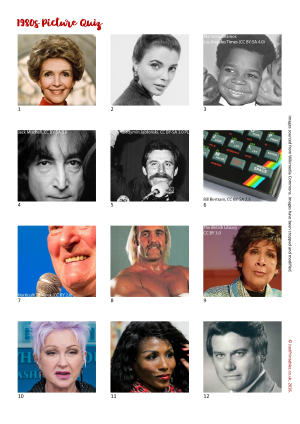 Free Printable 1980s Picture Quiz | Eighties Famous Faces (With Answers)