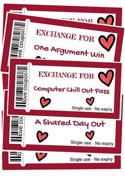 Free Valentine's Day Printables – Love Coupons, Gift Tags and Writing Paper